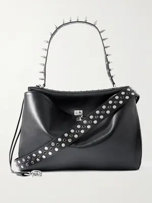 Balenciaga Rodeo Large Studded Leather Tote Bag - Black