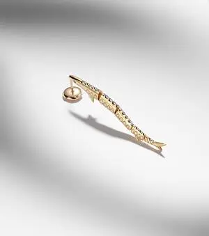 Yvonne Léon 9kt Yellow Marlin Gm Single Earring With Diamonds