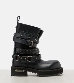 Balenciaga Venom City Leather Biker Boots