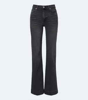7 For All Mankind Modern Dojo Flare Jeans In Inkstorm - Grey