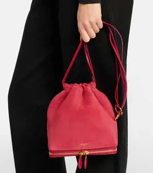 Alaïa Le Pochon Suede Bucket Bag - Red