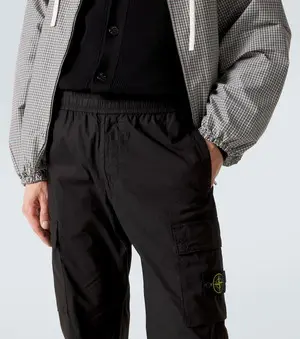 Stone Island Compass Cotton-blend Cargo Pants - Black