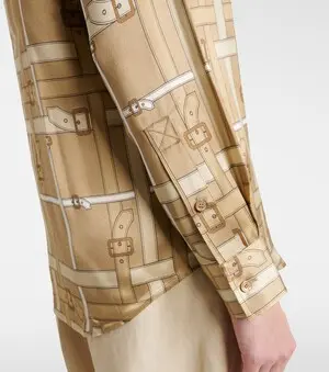 Burberry Emma Printed Satin Shirt - Beige