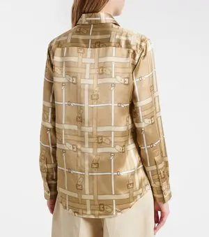 Burberry Emma Printed Satin Shirt - Beige