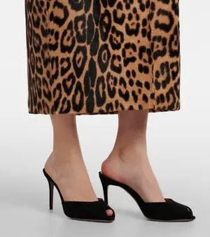 Paris Texas Vera 85 Suede Mules - Black