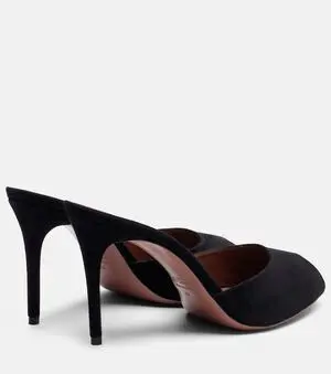 Paris Texas Vera 85 Suede Mules - Black
