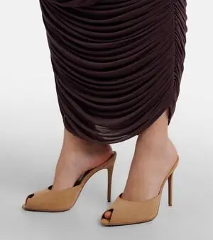 Paris Texas Vera 105 Suede Mules - Beige