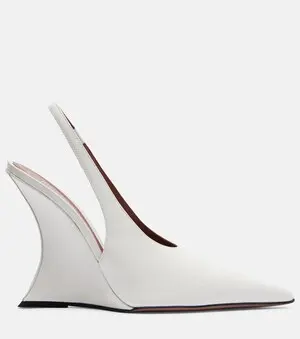 Paris Texas Nina Patent Leather Slingback Pumps - White