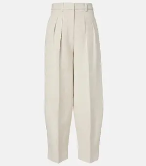 Altuzarra Cropped Barrel-leg Pants - Beige