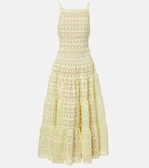 Elie Saab Macramé Midi Dress
