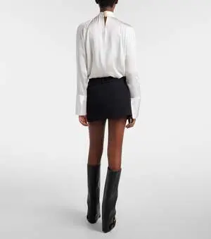Balmain Virgin Wool Grain De Poudre Miniskirt