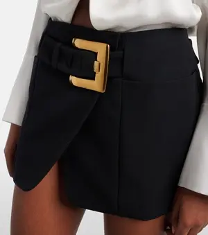 Balmain Virgin Wool Grain De Poudre Miniskirt