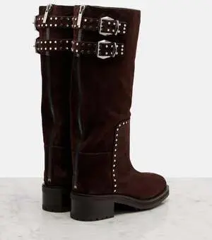 JIMMY CHOO Brooklyn 50 Studded Knee-high Boots - Brown
