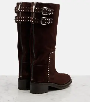 JIMMY CHOO Brooklyn 50 Studded Knee-high Boots - Brown