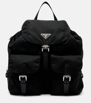 Prada Re-nylon And Leather-trimmed Backpack - Black