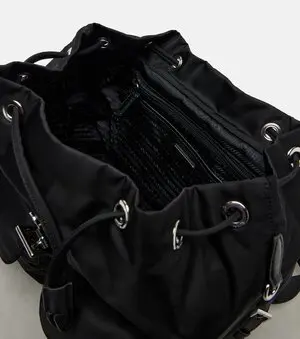 Prada Re-nylon And Leather-trimmed Backpack - Black