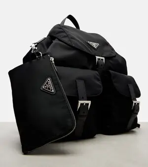 Prada Re-nylon And Leather-trimmed Backpack - Black