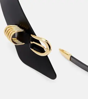 DEHANCHE Alcott Asymmetrical Leather Belt - Black