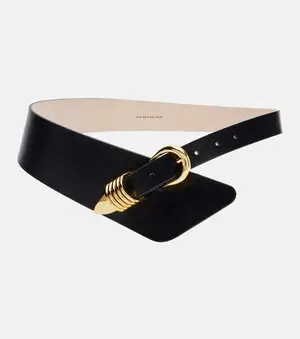 DEHANCHE Déhanche Alcott Asymmetric Leather Belt Black