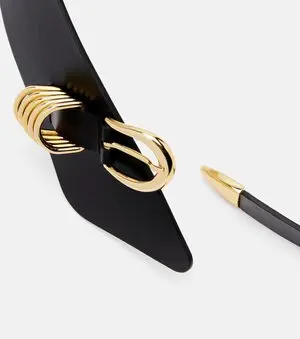 DEHANCHE Alcott Asymmetric Leather Belt - Black