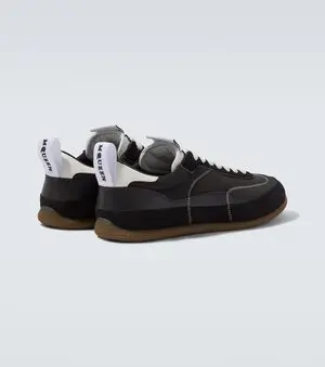 Alexander McQueen Suede-trimmed Leather Sneakers - Black