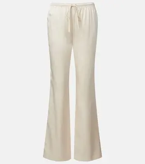 Rebecca Vallance Elise Silk Satin Flared Pants