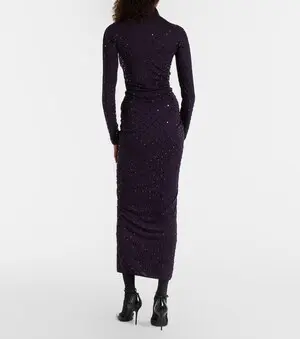 Alaïa Embellished Midi Dress - Purple