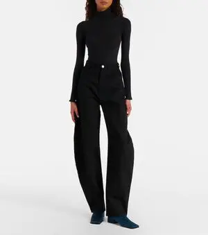 Alaïa Satin Slip-on Shoes