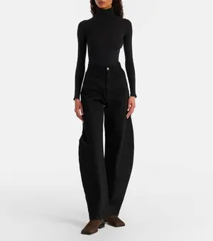 Alaïa Leather Flats - Brown