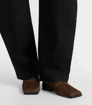 Alaïa Leather Flats - Brown