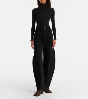 Alaïa Leather Flats - Brown