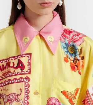 Camilla Collage Kingdom Silk Bowling Shirt