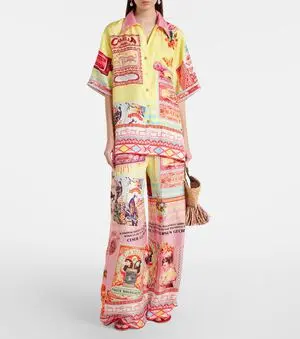 Camilla Printed Wide-leg Pants