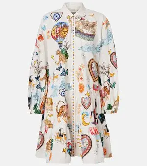 Camilla Printed Cotton Minidress - Multicoloured