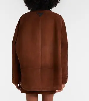 Prada Leather-trimmed Suede Field Jacket - Brown