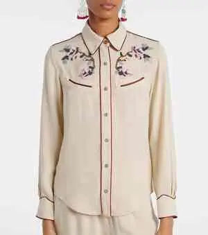 Isabel Marant Yzea Beaded Cady Shirt