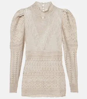 Isabel Marant Étoile Dahara Open-Knit Sweater Beige