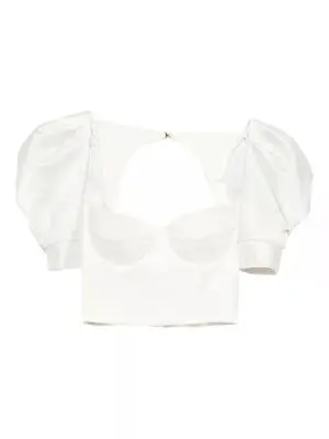Elisabetta Franchi Crêpe Satin Top - White