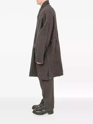 THE VIRIDI-ANNE Button Linen Wool Coat