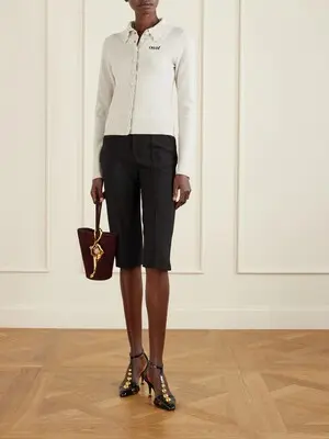Chloé Crochet-trimmed Wool Cardigan - Gray