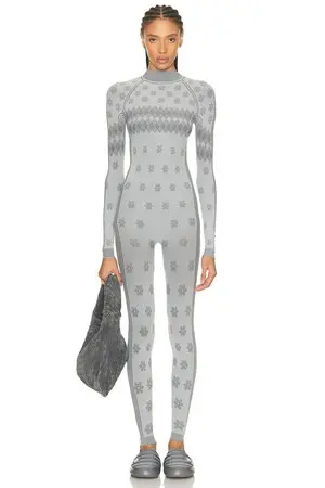 SKIMS Ski First Layers Turtleneck Catsuit - Mirror Winter Fairisle