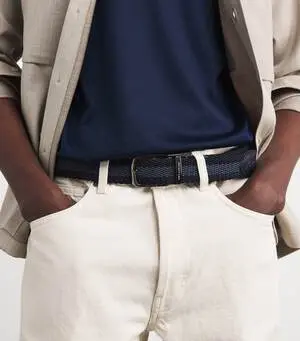 Paul & Shark Cotton-leather Woven Reversible Belt