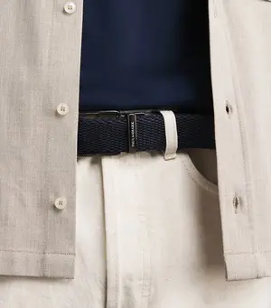 Paul & Shark Cotton-leather Woven Reversible Belt