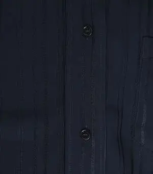 Victoria Beckham Topstitched Pyjama-collar Shirt - Navy