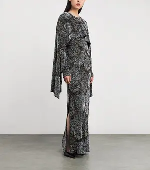 Rabanne Sequinned Cape Gown