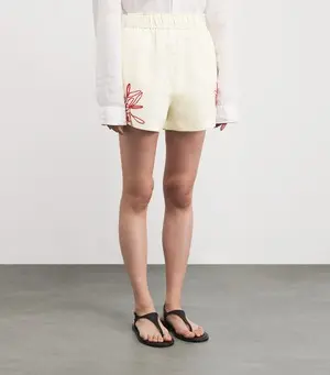 Camilla And Marc Linen-blend Embroidered Eviva Shorts