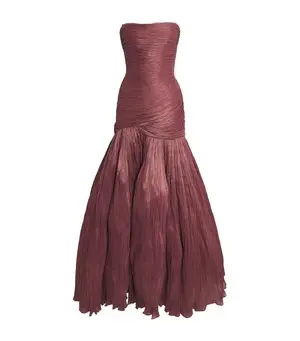 MARMAR HALIM Pleated Claudia Fishtail Gown
