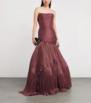 MARMAR HALIM Pleated Claudia Fishtail Gown