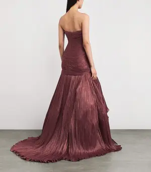 MARMAR HALIM Pleated Claudia Fishtail Gown