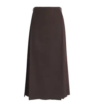 Johnstons Of Elgin X Le Kilt Wool-cashmere Midi Skirt